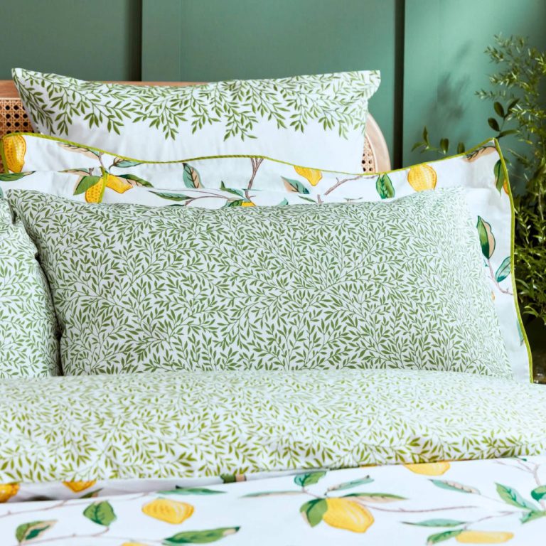 Morris & Co Lemon Tree Bedding Range in Leaf Green
